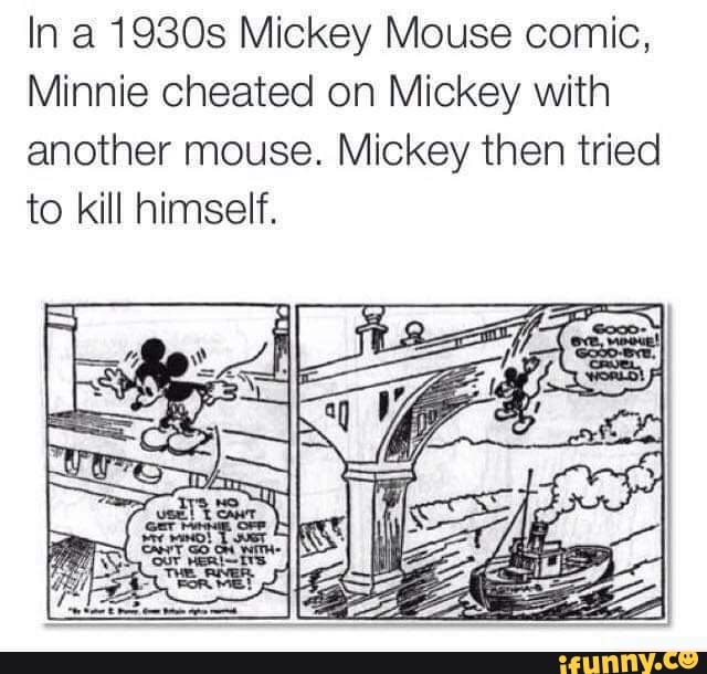 In a 19808 Mickey Mouse comic, Minnie cheated on Mickey with another ...