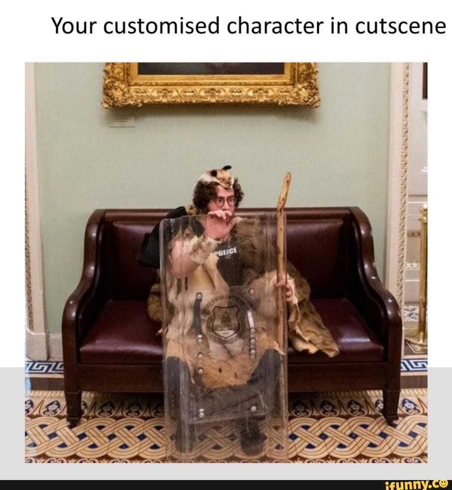 Your customised character in cutscene - iFunny
