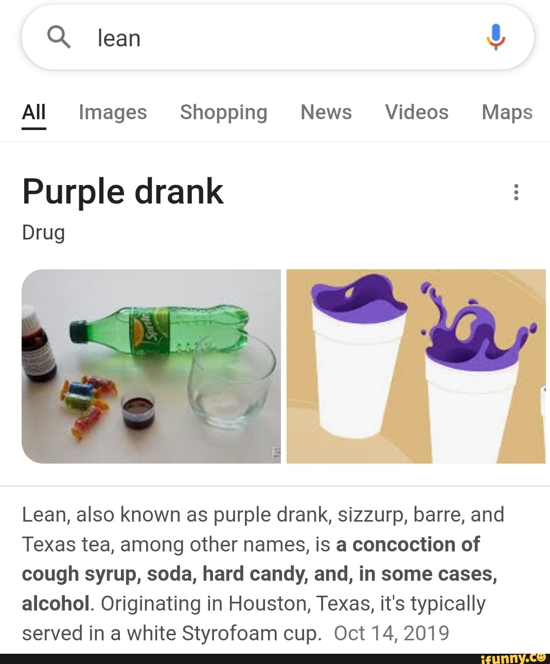 Lean All Images Shopping News Videos Maps Purple drank Drug Lean, also ...