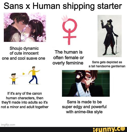 Sans x Human shipping starter Shoujo dynamic of cute innocent The human ...