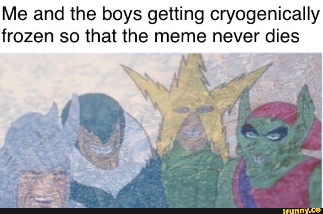 Me and the boys getting cryogenically frozen so that the meme never ...