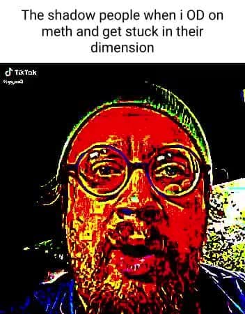 The shadow people when i OD on meth and get stuck in their dimension ...