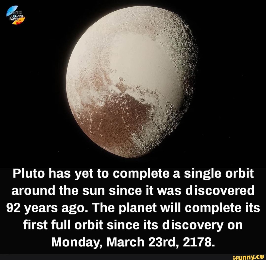 Pluto has yet to complete a single orbit around the sun since it was ...