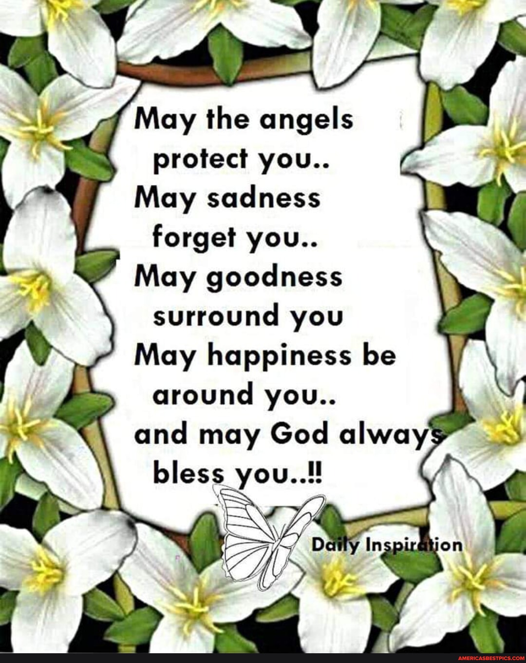 May the angels protect you.. May sadness _ forget you.. May goodness surround you May happiness ...