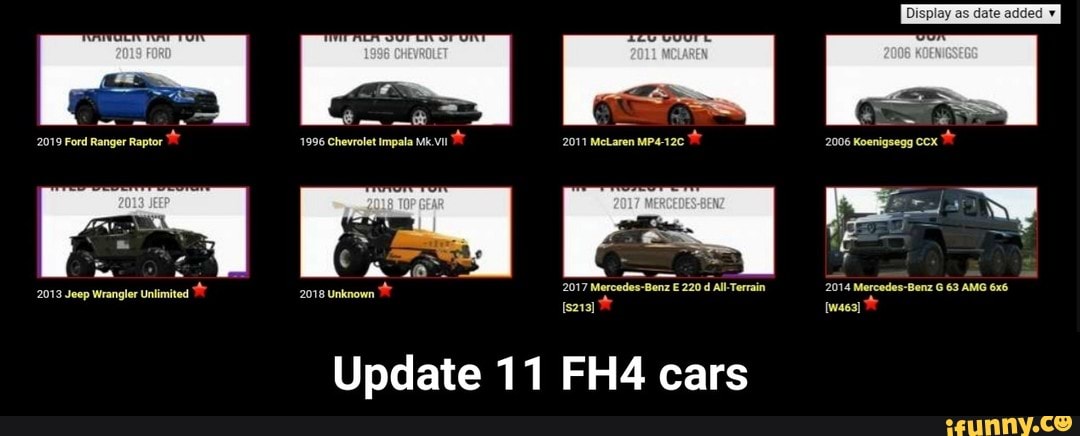 Update 11 FH4 cars - iFunny
