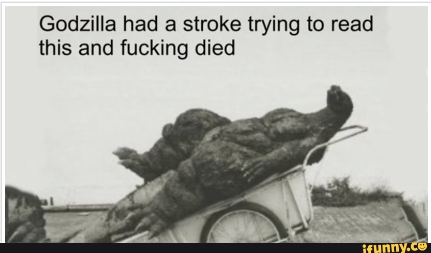 Godzilla had a stroke trying to read this and fucking died - iFunny