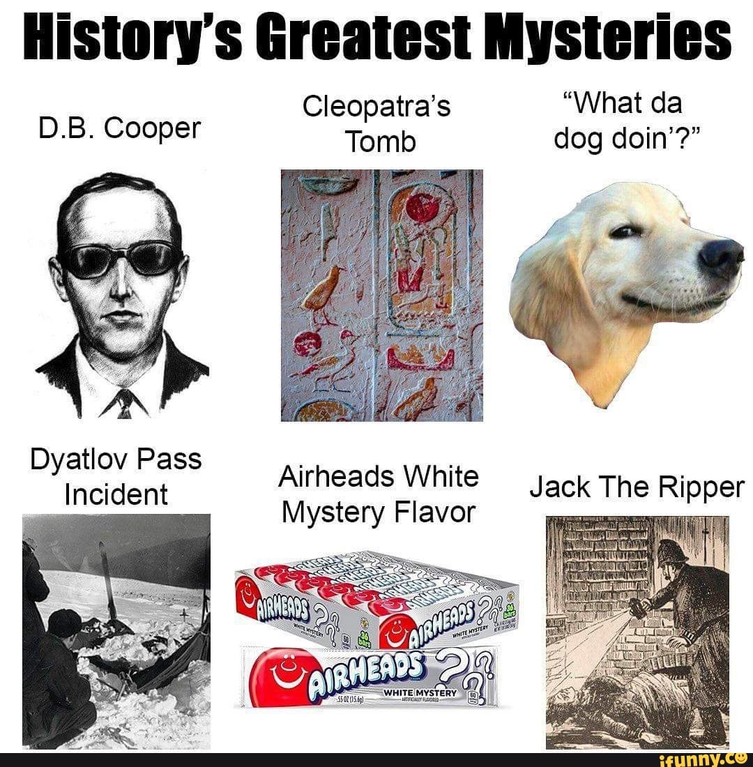 Cleopatra's "What da D.B. Cooper Tomb dog doin'?" Dyatlov Pass Airheads ...