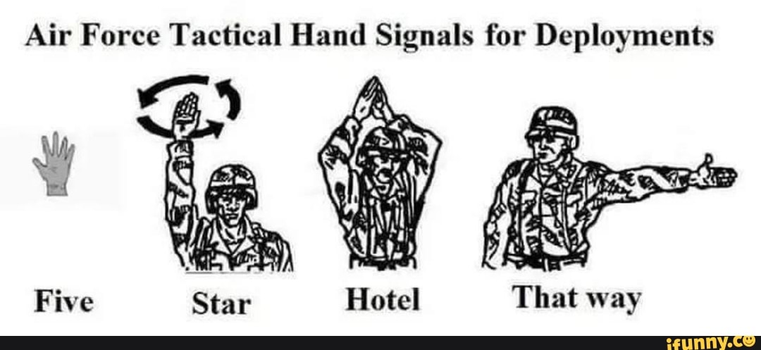 Air Force Tactical Hand Signals for Deployments Five - iFunny