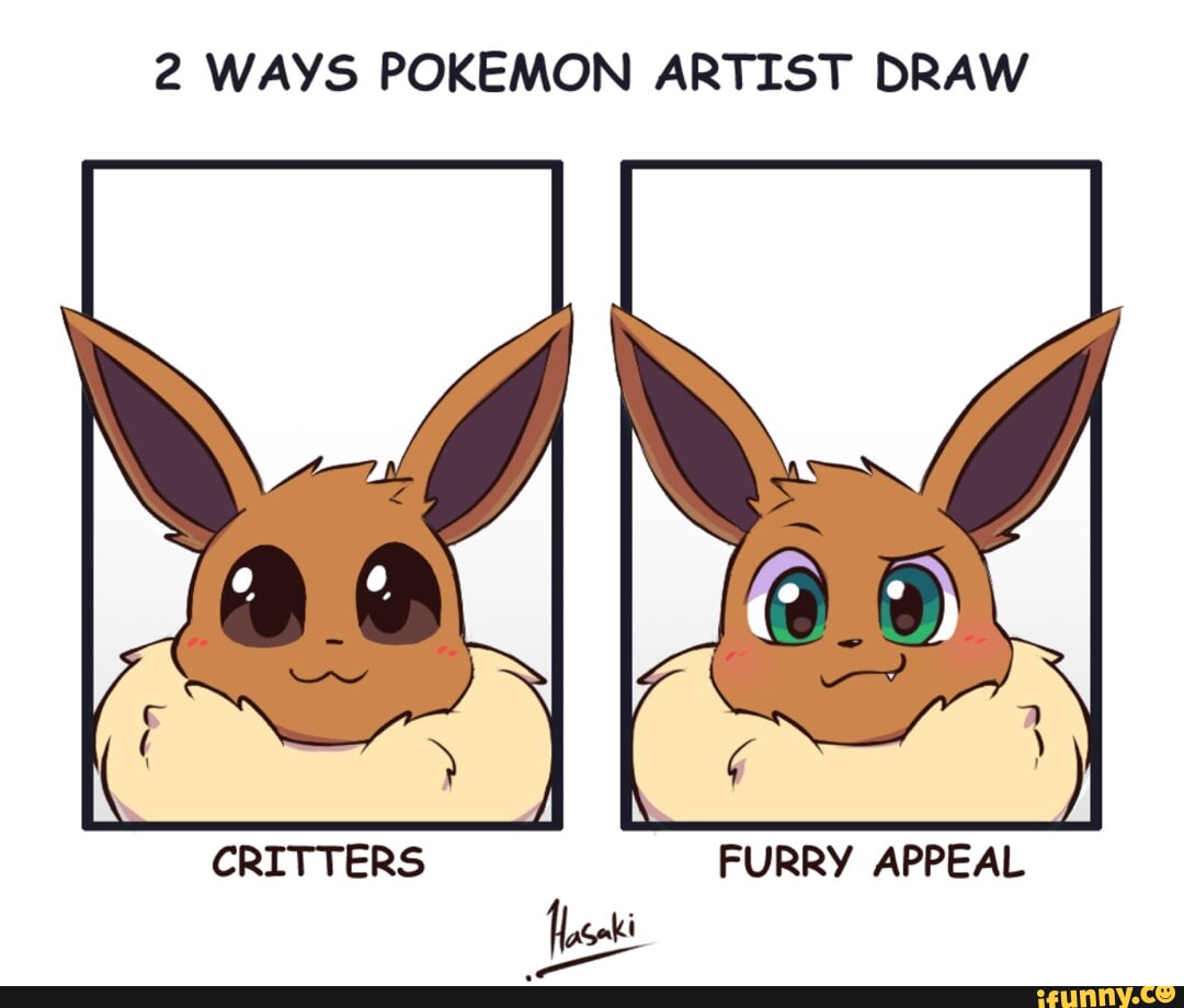 2 WAYS POKEMON ARTIST DRAW CRITTERS FURRY APPEAL ki - iFunny
