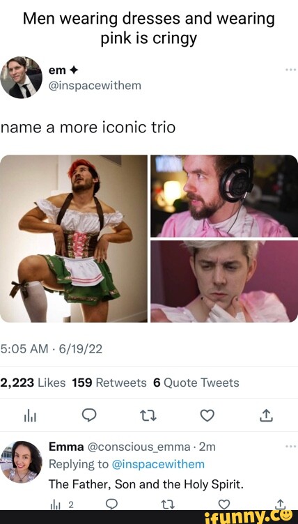 Men wearing dresses and wearing pink is cringy em+ name a more iconic ...