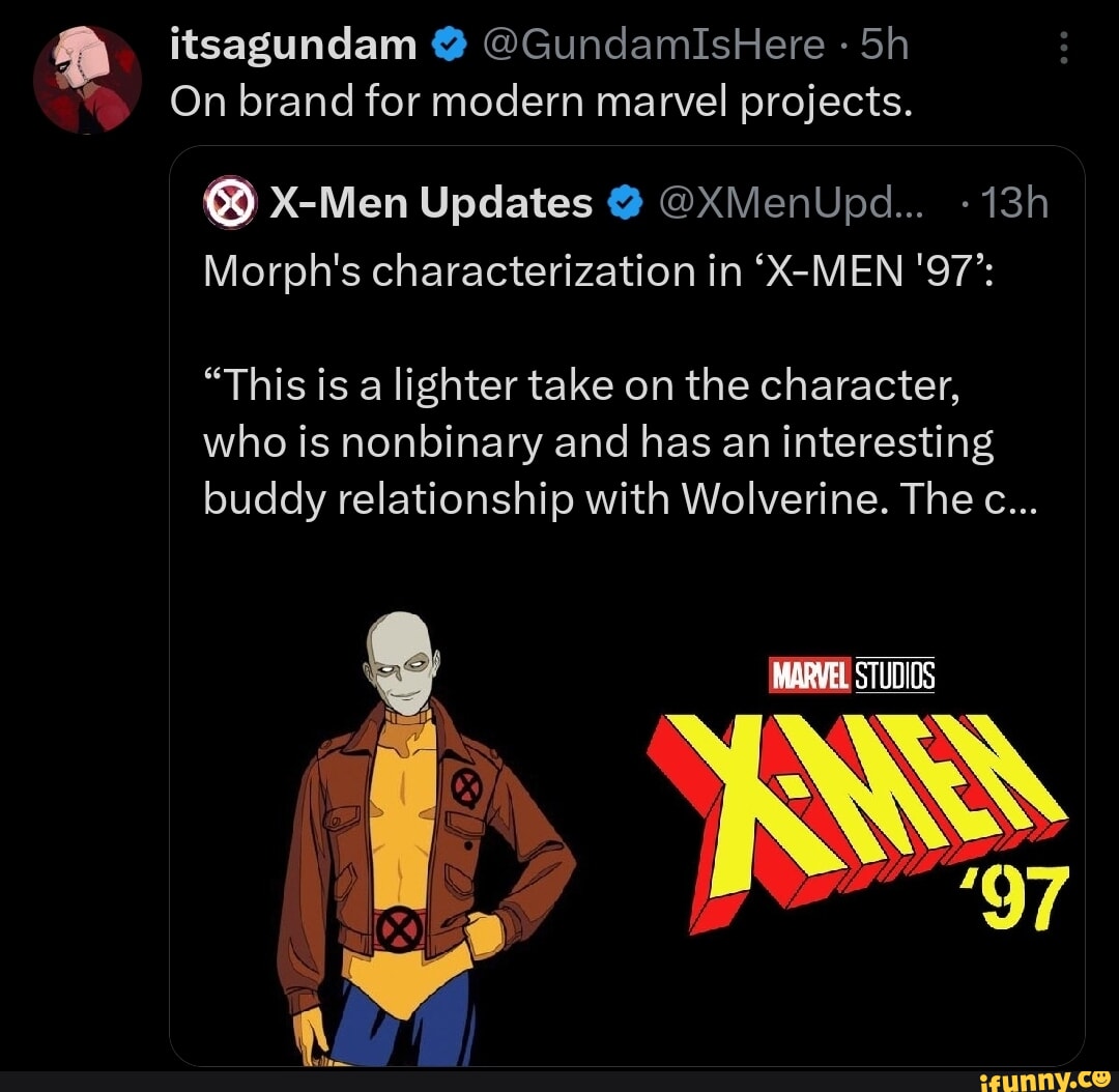Itsagundam @ @GundamlsHere - On brand for modern marvel projects. X-Men ...