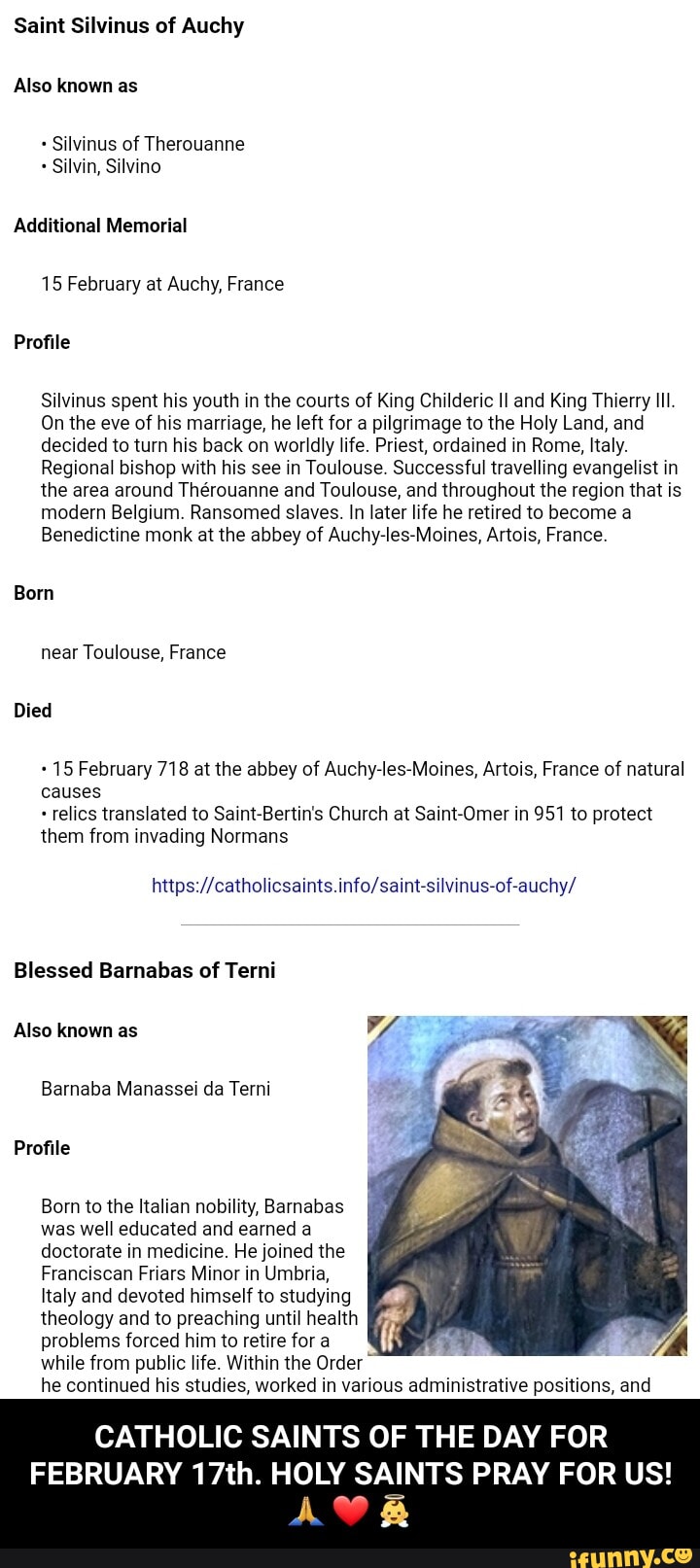 Saint Silvinus of Auchy Also known as Silvinus of Therouanne Silvin ...