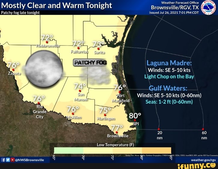 Mostly Clear and Warm Tonight Patchy fog late tonight Weather Forecast ...