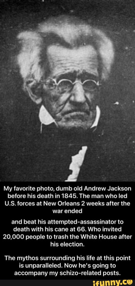 My favorite photo, dumb old Andrew Jackson before his death in 1845 ...