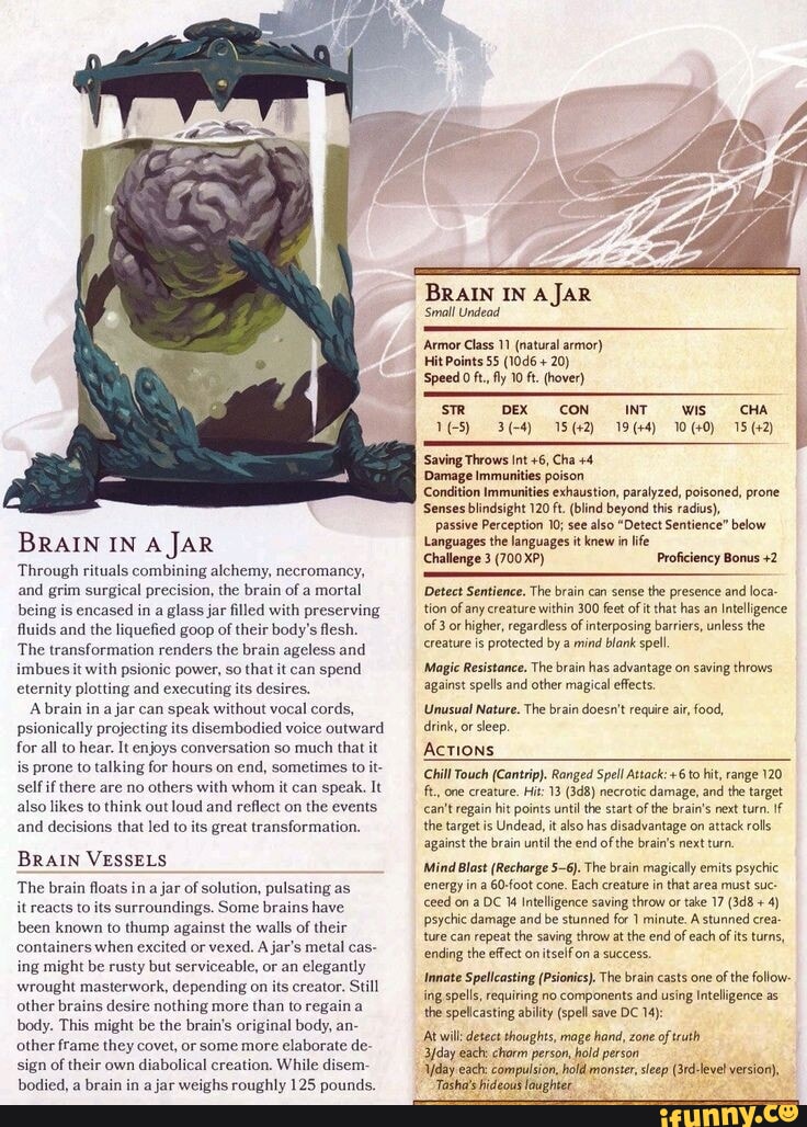 BRAIN IN A JAR Through rituals combining alchemy, necromancy, and grim ...