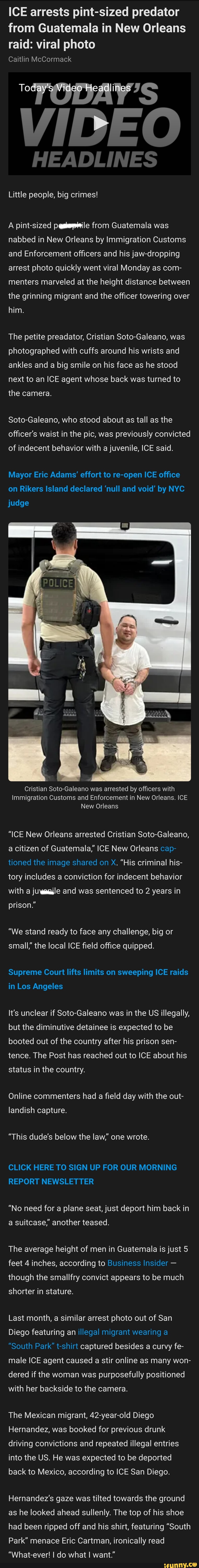ICE arrests pint-sized predator from Guatemala in New Orleans raid ...