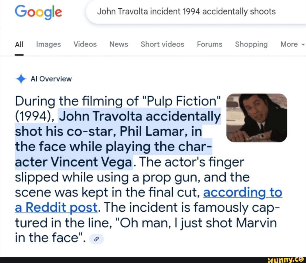 Go gle John Travolta incident 1994 accidentally shoots All Images ...
