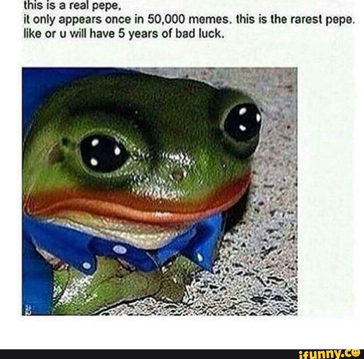 This IS real pepe, it only appears once in 50,000 memes. this is the ...