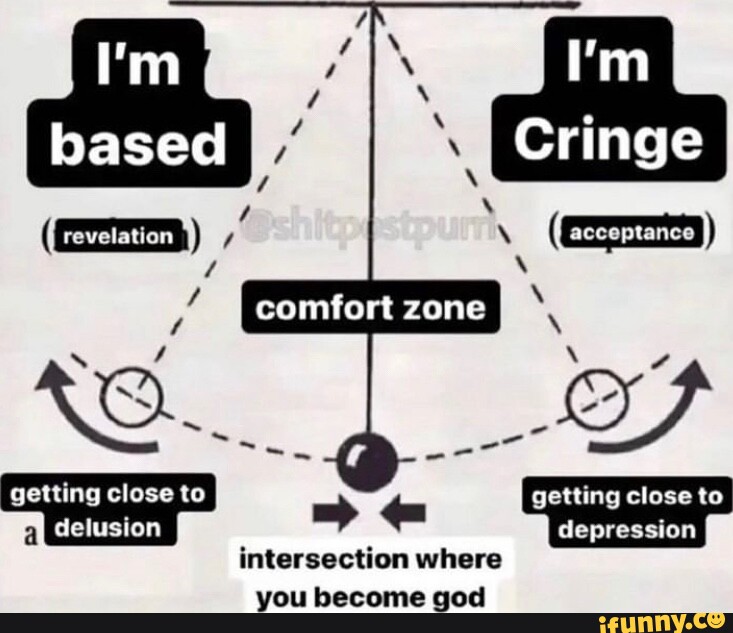 I'm based Cringe comfort zone acceptance getting close to getting close ...