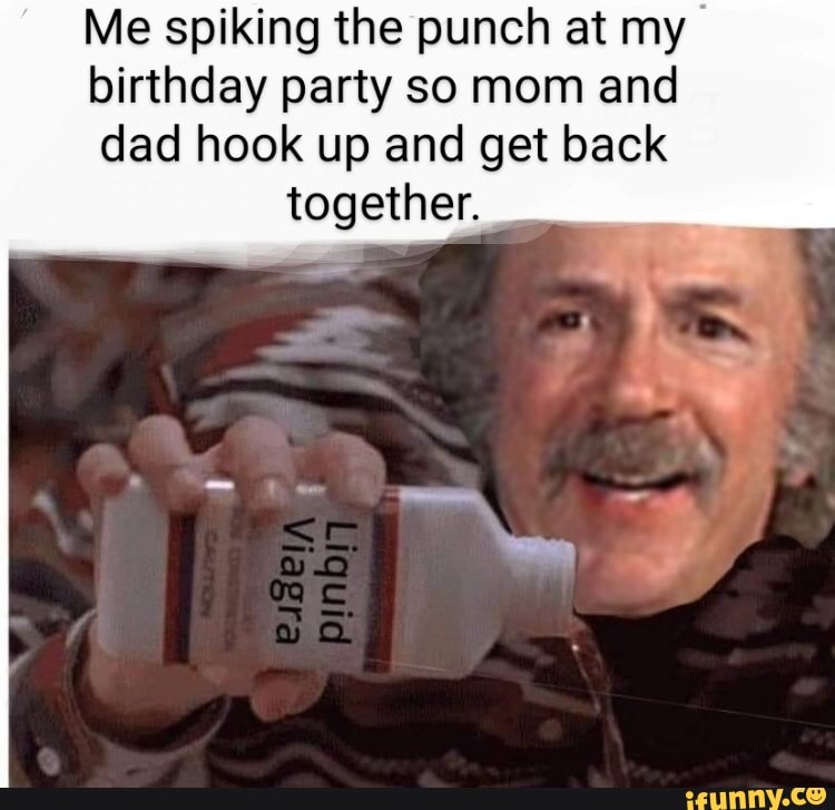 Me spiking the punch at my birthday party so mom and dad hook up and ...