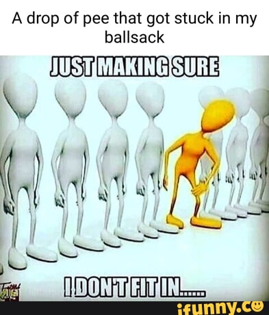 A drop of pee that got stuck in my ballsack US TIMAKING SURE - iFunny