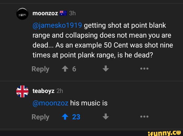 Moonzoz @jamesko1919 getting shot at point blank range and collapsing ...