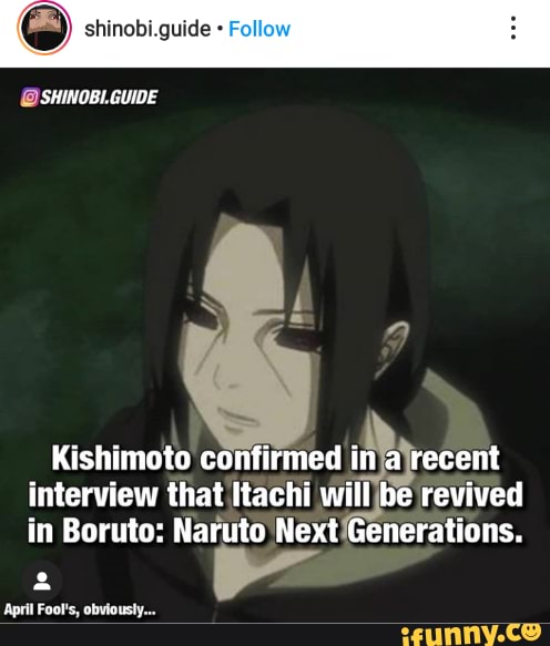 Shinobi.guide Follow Kishimoto confirmed DIE interview that Itachi ...