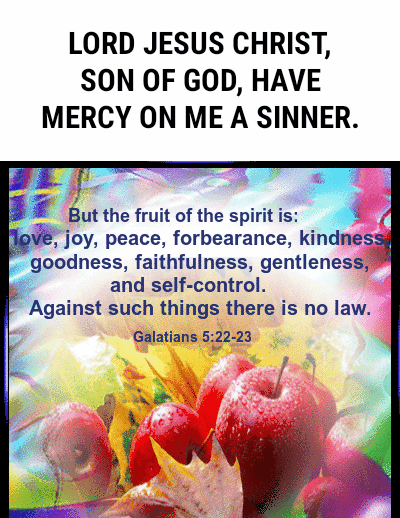 LORD JESUS CHRIST, SON OF GOD, HAVE MERCY ON ME A SINNER. But the fruit ...