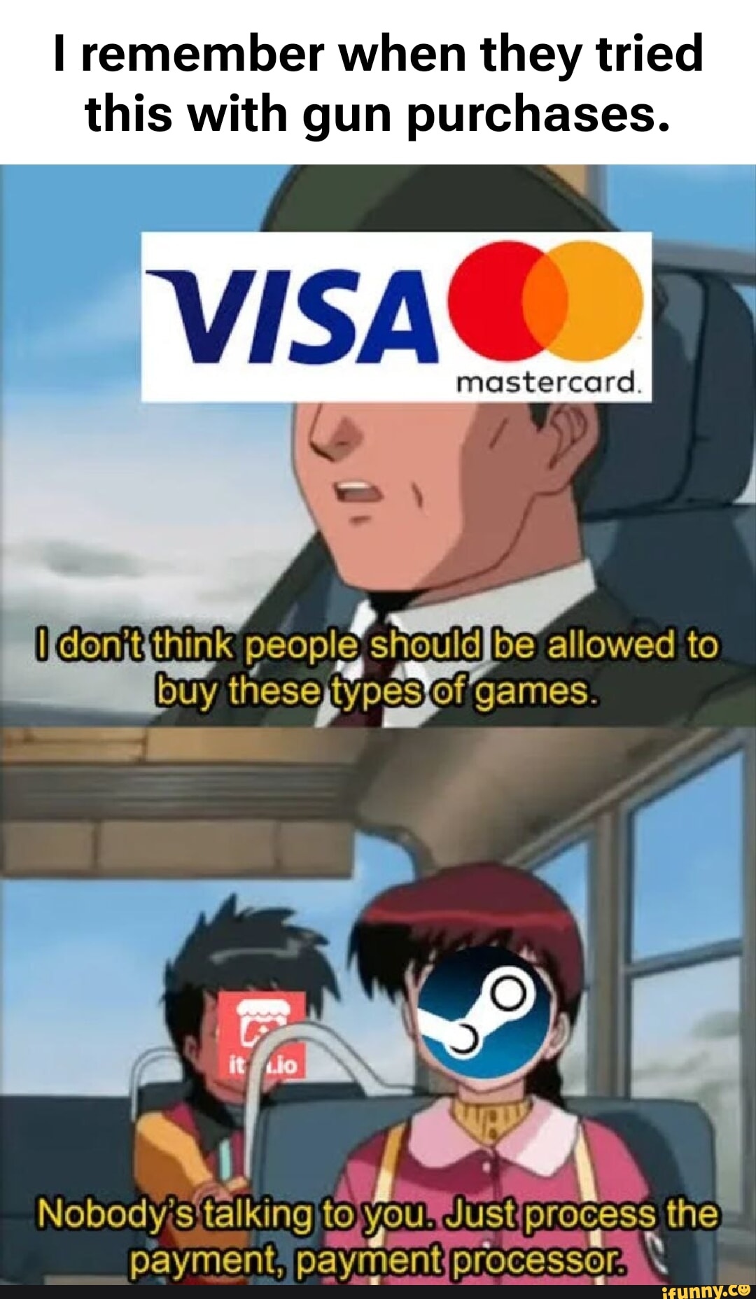I remember when they tried this with gun purchases. VISA mastercard ...