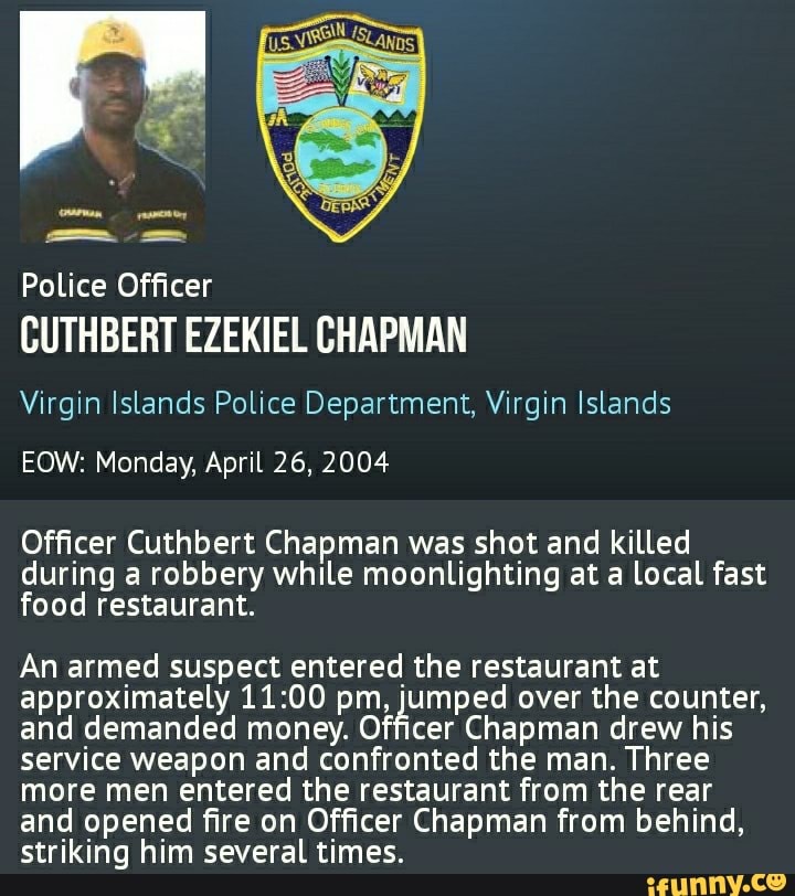 Police Officer CUTHBERT EZEKIEL CHAPMAN Virgin Islands Police ...