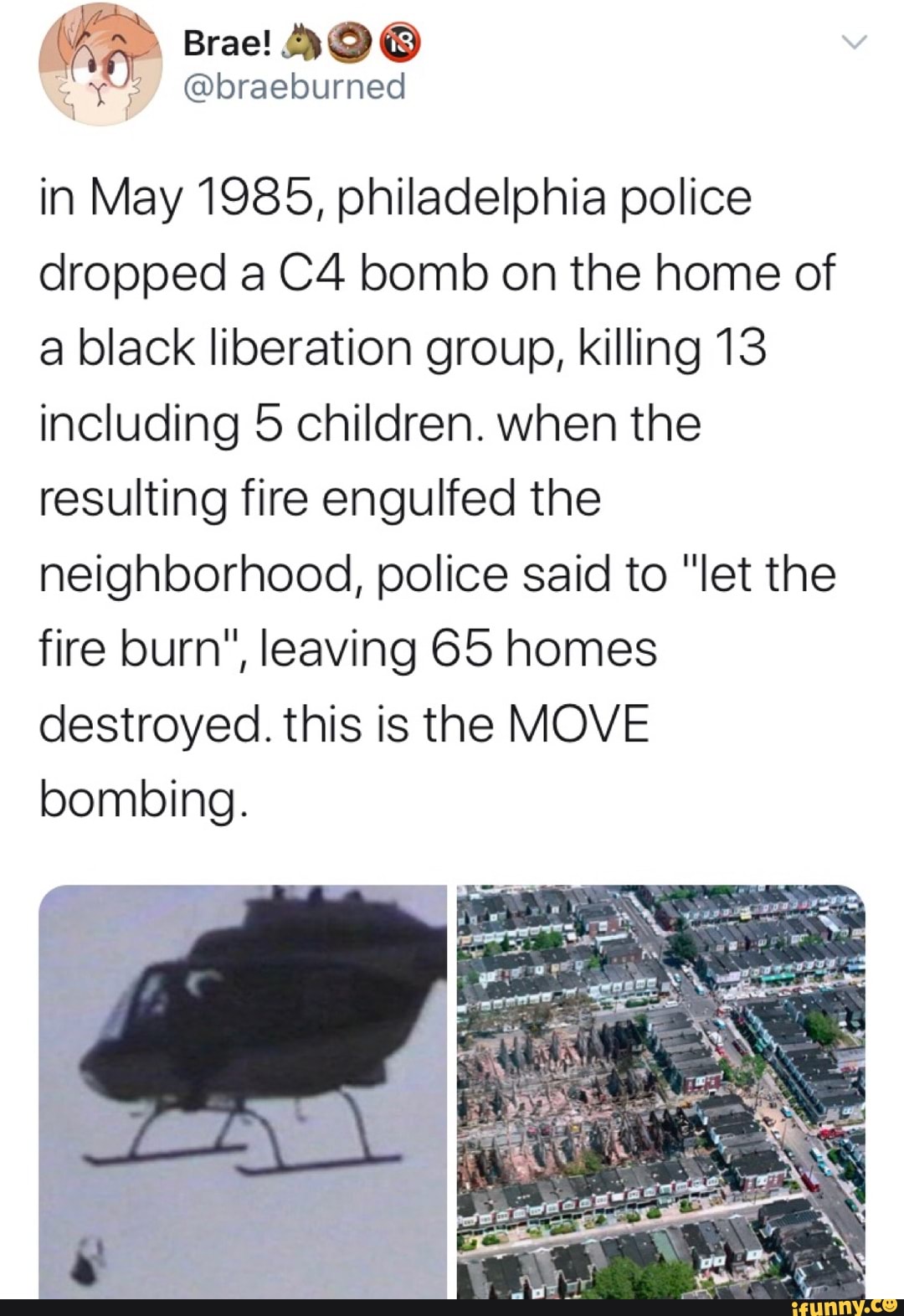 In May 1985, philadelphia police dropped a C4 bomb on the home of a ...