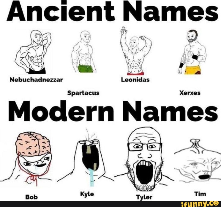 Ancient Names Leonidas Nebuchadnezzar Spartacus Modern Names - iFunny
