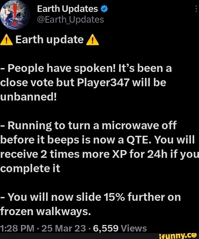 Earth Updates @ @Earth _Updates A Earth update A - People have spoken ...