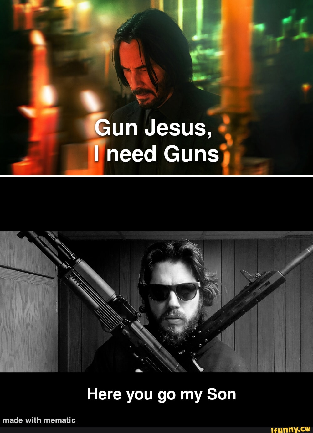 John Wick praying to Gun Jesus #johnwick #keaureeves #GunJesus - Gun ...