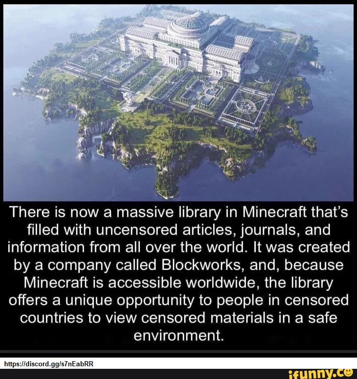 There is now a massive library in Minecraft that's filled with ...