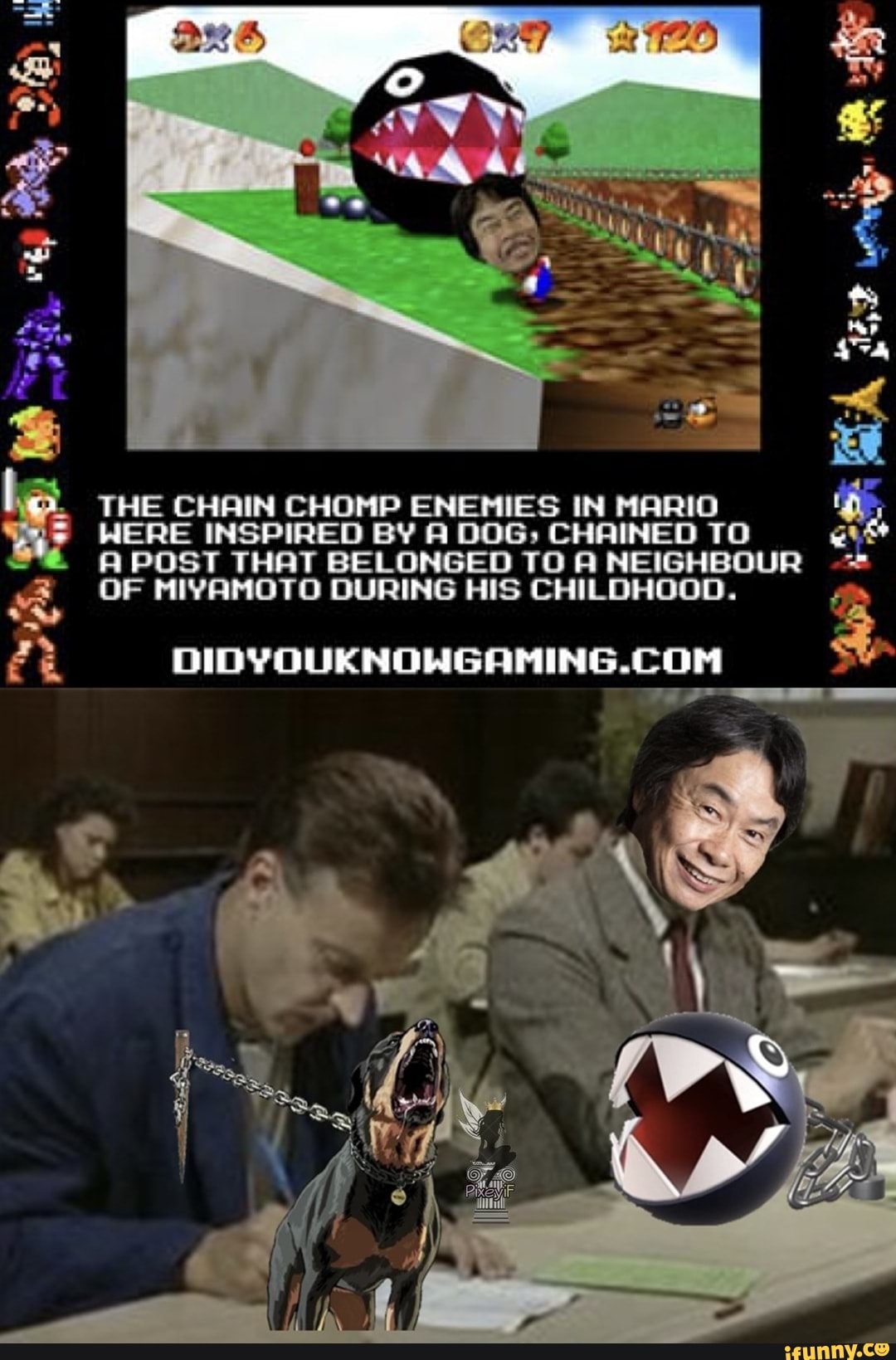 THE CHAIN CHOMP ENEMIES IN MARIO WERE INSPIRED BY A DOG; CHAINED TO A ...
