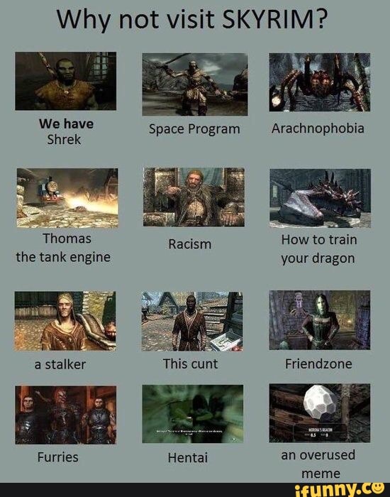 Why not visit SKYRIM? We have Space Program Shrek Thomas Racism How to ...