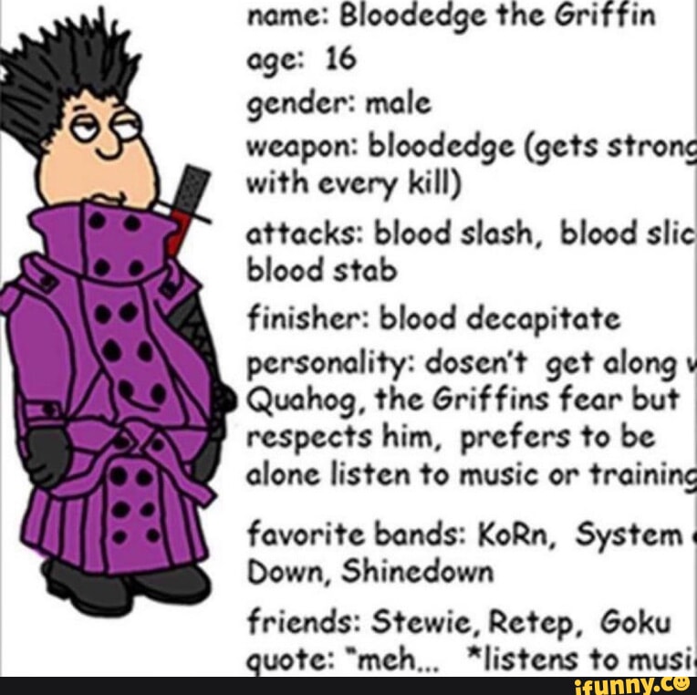 Name: Bloodedge the Griffin age: 16 gender: male weapon: bloodedge ...