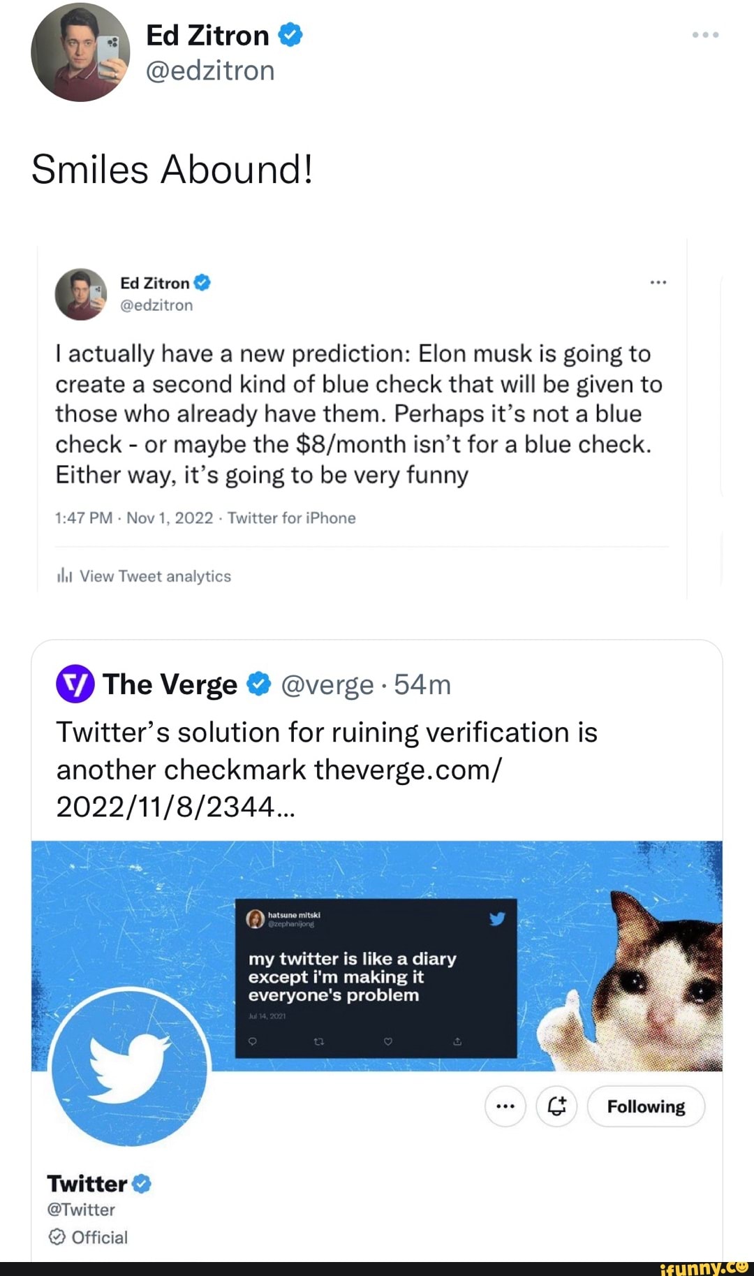 Ed Zitron @edzitron Smiles Abound! Ed Zitron @edzitron I actually have ...