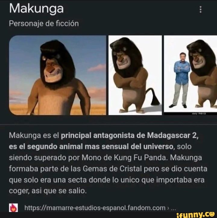 Makunga Personaje de ficción Makunga es el principal antagonista de Madagascar 2, es el segundo ...
