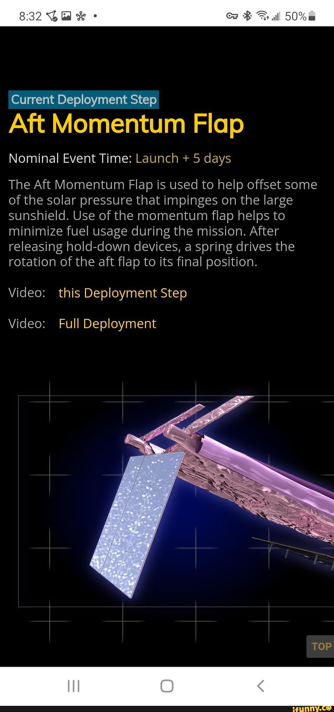 The momentum flap of the James Webb telescope has been deployed! - lO ...