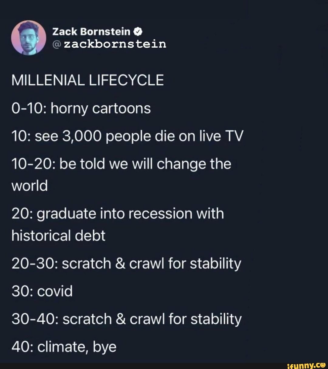 Zack Bornstein @ zackbornstein MILLENIAL LIFECYCLE 0-10: horny cartoons ...