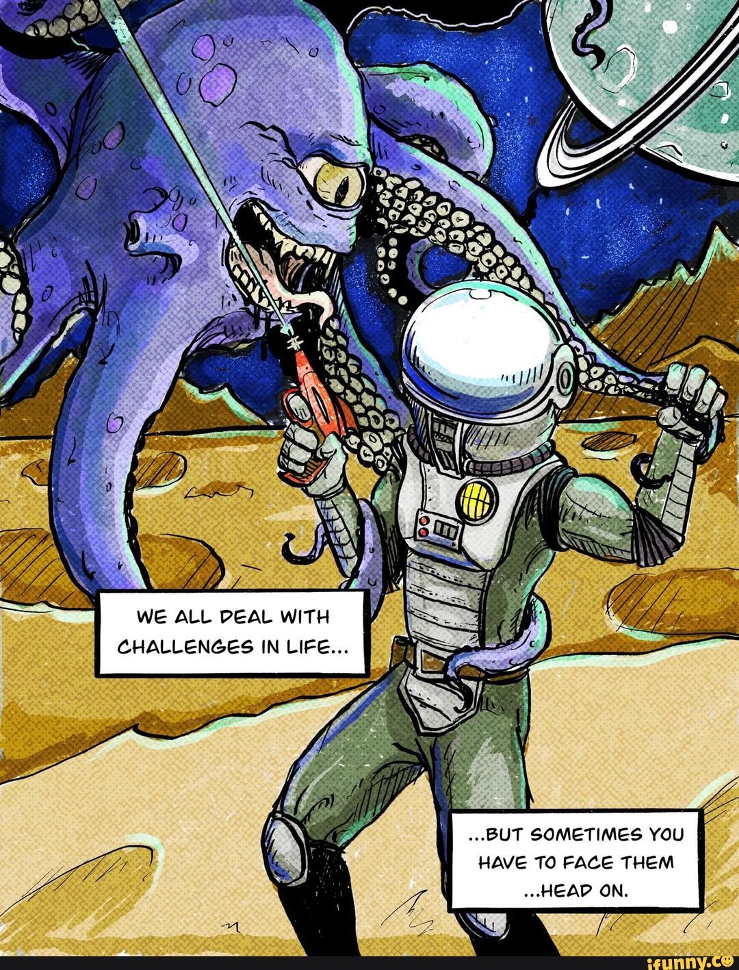 Retro comic inspired illustration about facing challenges head on. - WE ...