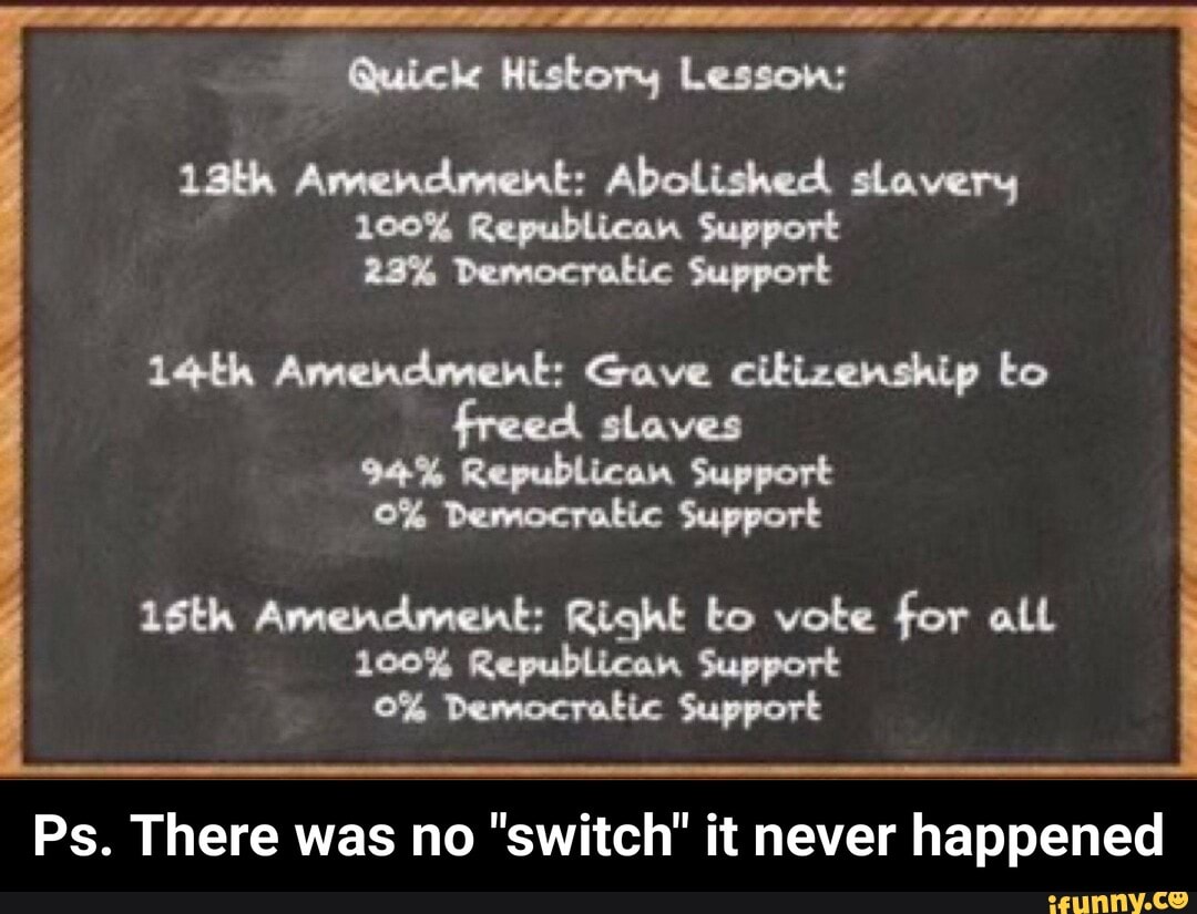 Quick History Lesson: I 13th Amendment: Abolished slavery 100% ...