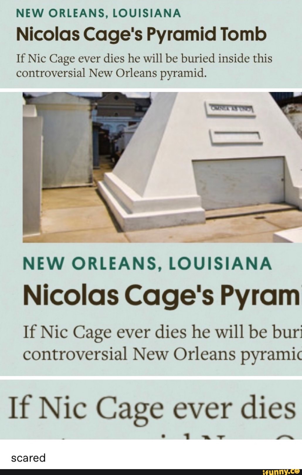 NEW ORLEANS, lOUISIANA Nicolas Cage's Pyramid Tomb If Nic Cage ever ...