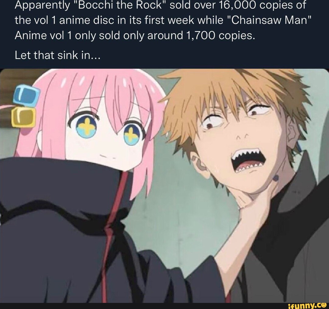 Apparently "Bocchi the Rock' sold over 16,000 copies of the vol 1 anime ...