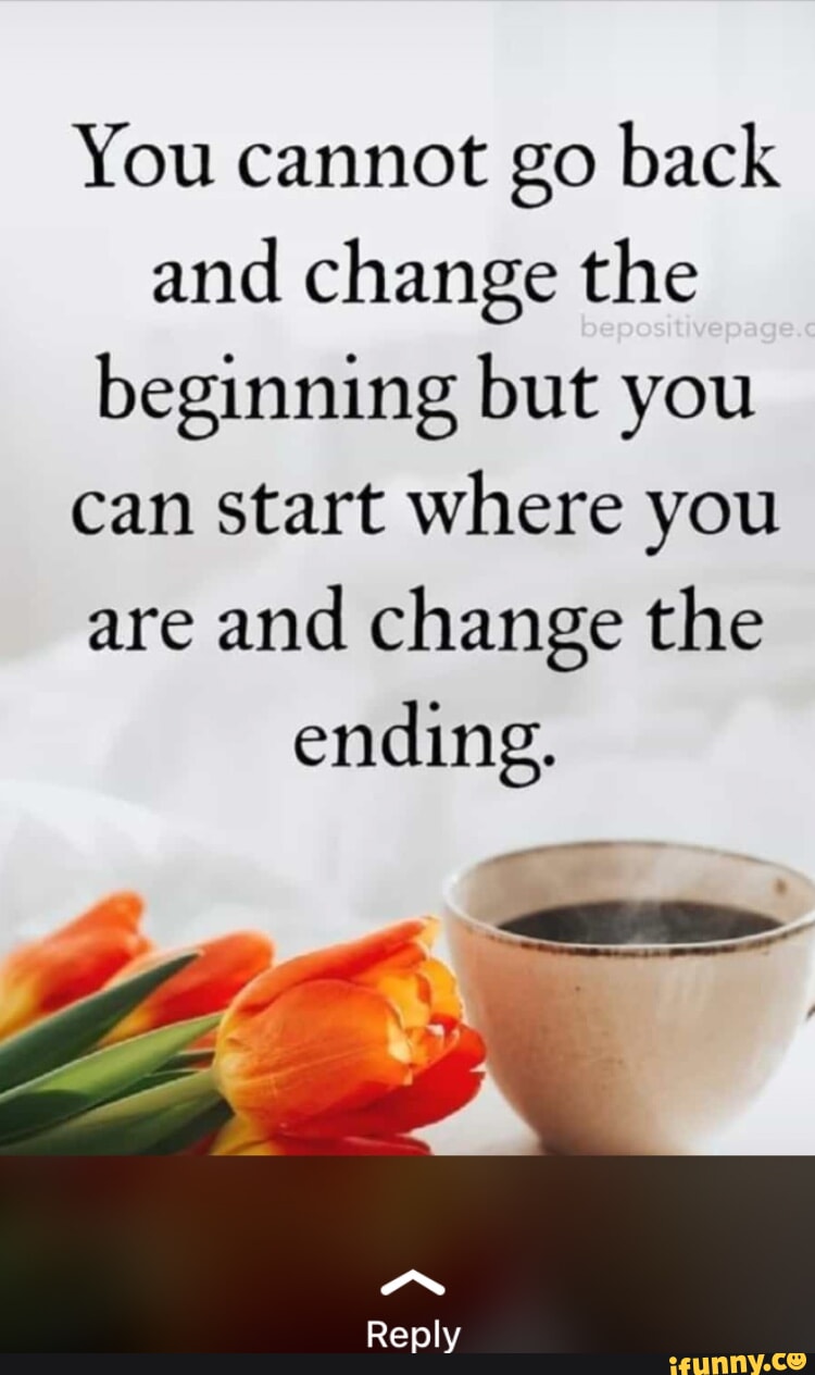 You cannot go back and change the beginning but you can start where you ...
