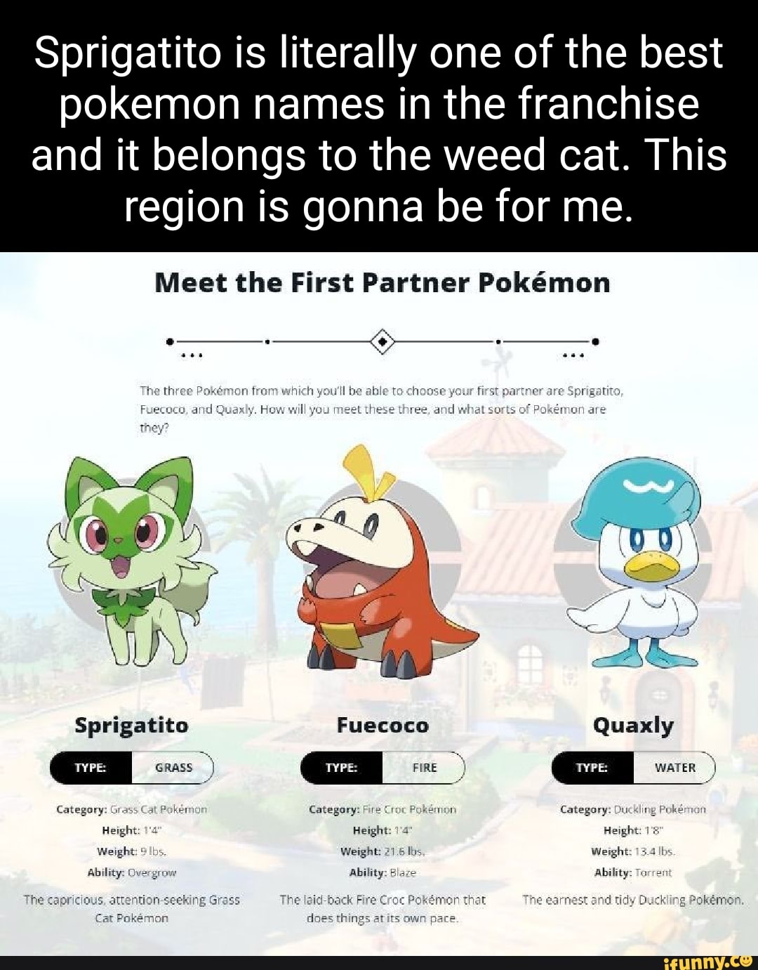 Sprigatito is literally one of the best pokemon names in the franchise ...