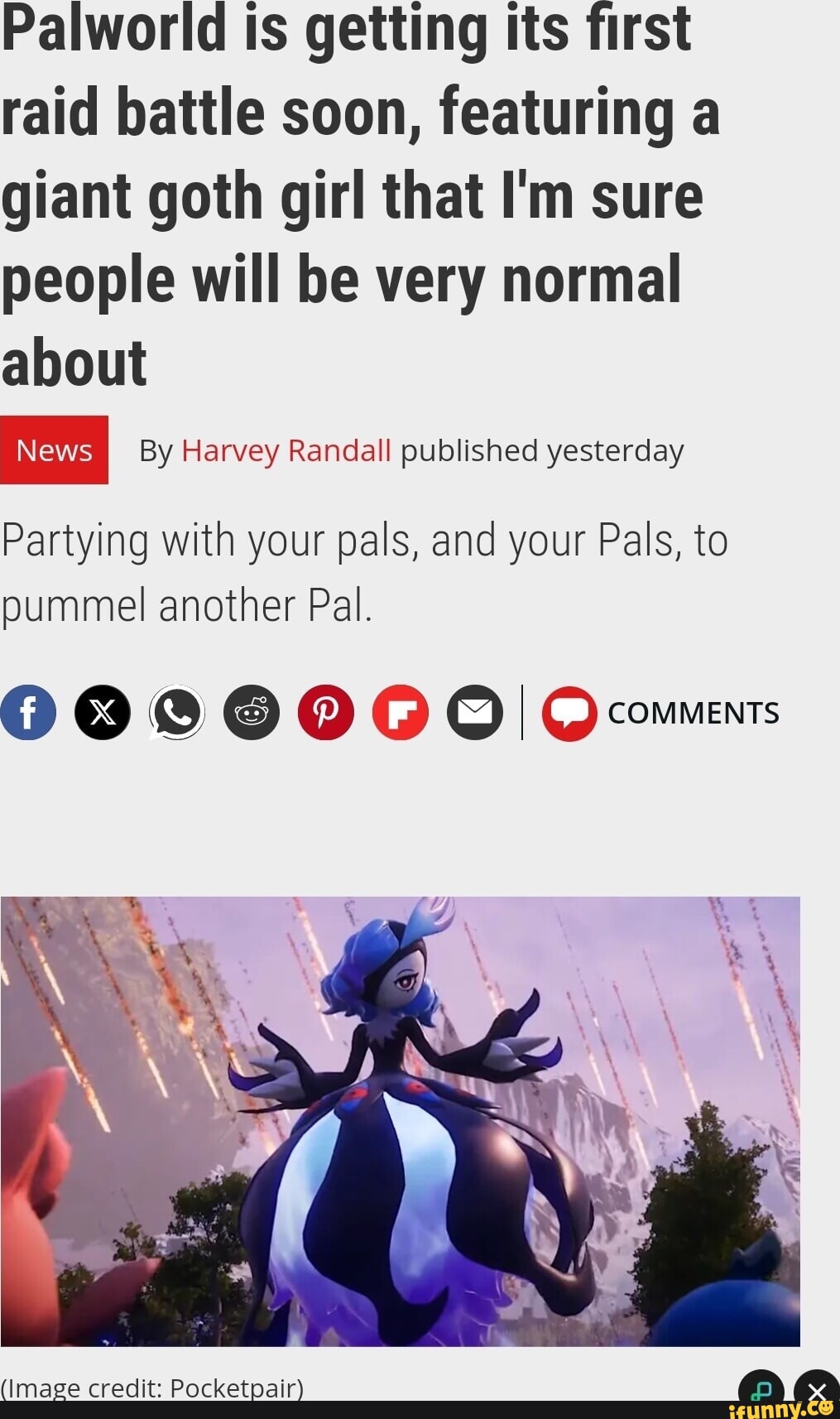 Palworld IS getting its first raid battle soon, featuring a giant goth ...