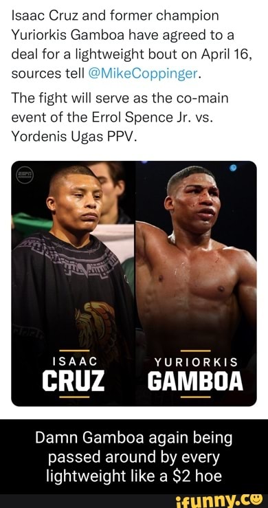Isaac Cruz and former champion Yuriorkis Gamboa have agreed to a deal ...